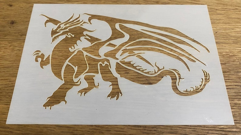 Dragon, Mylar Stencil, Airbrushing, Dragons, Laser Cut, Wall Art ...