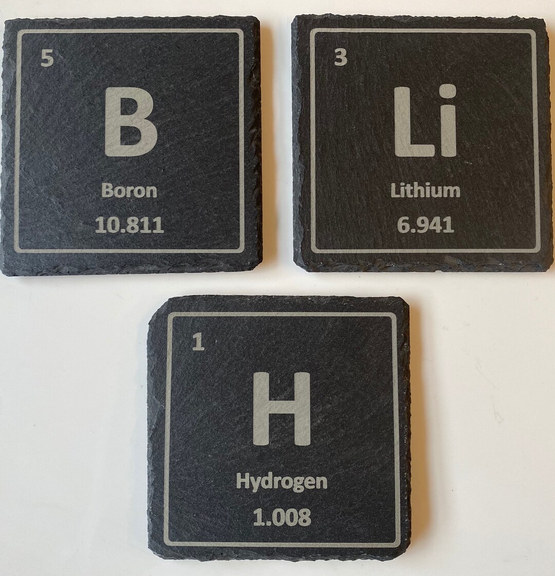 Slate Coaster, Periodic Table, Laser Engraved, Table of Elements, Gift ...