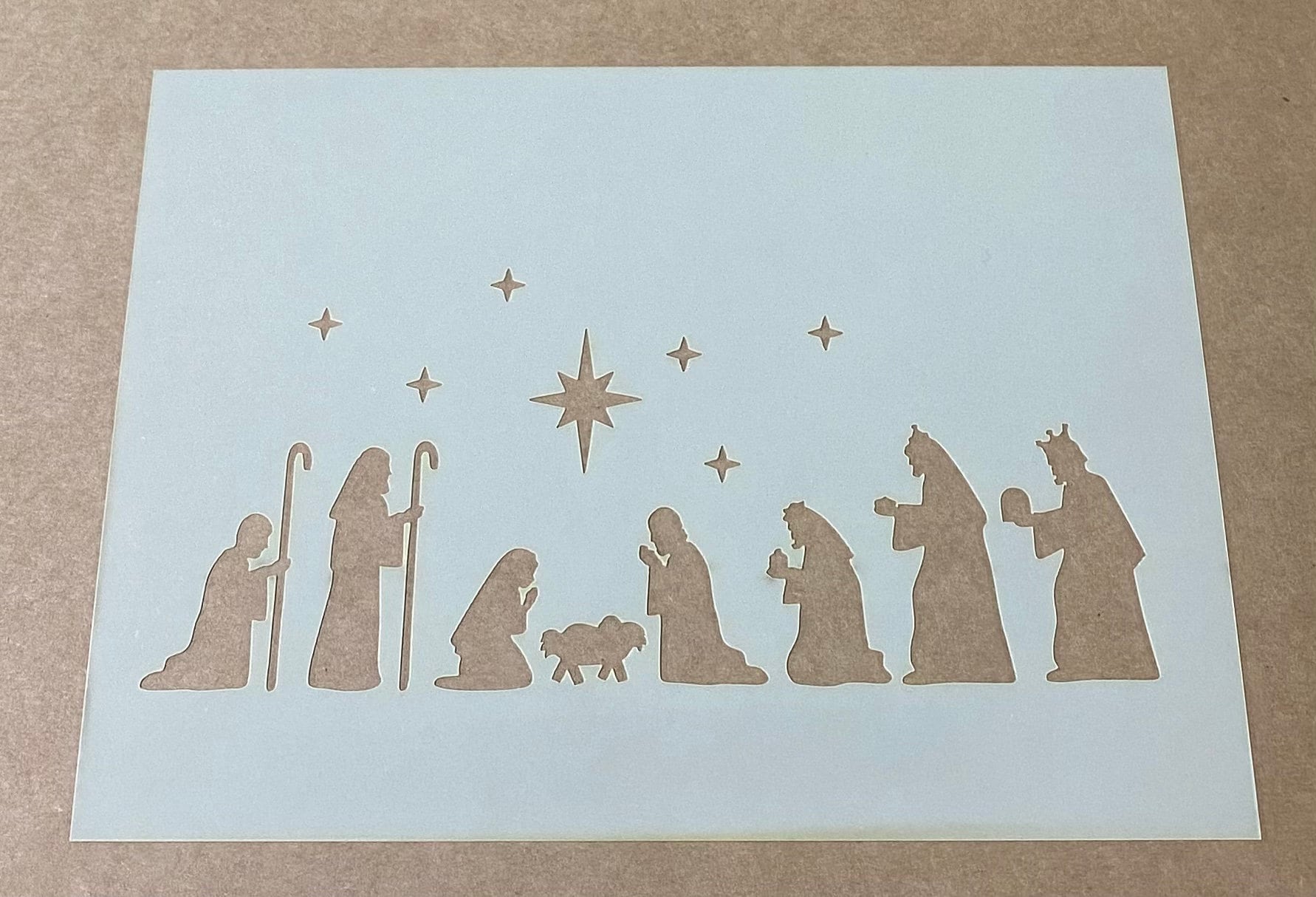 Mylar Stencil, Nativity Scene, Christmas, Laser Cut, Wall Art ...