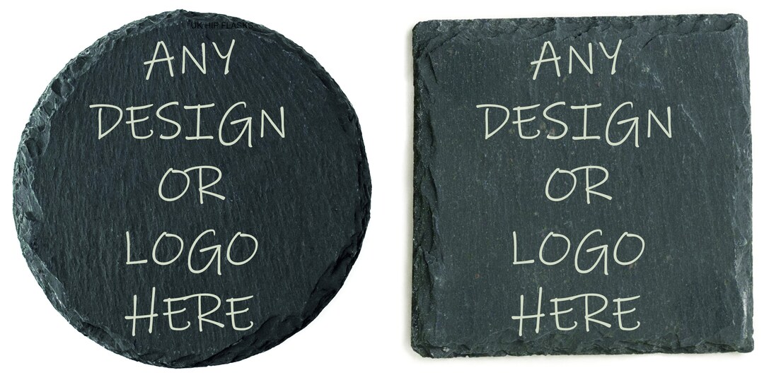 Slate Coaster, Any Design or Logo, Laser Engraved, Gift, Personalised ...