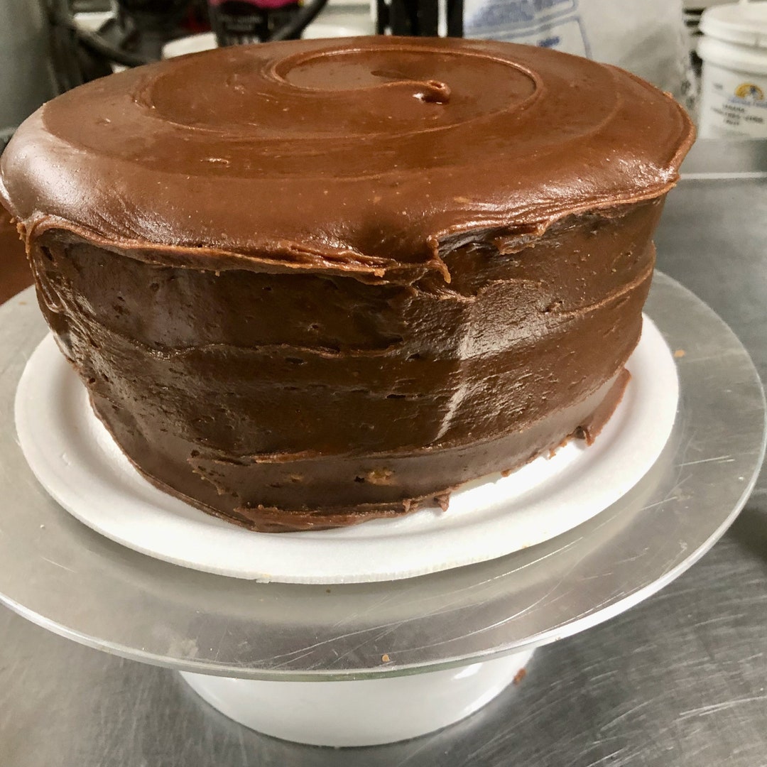 Chocolate Fudge 4 Layer Cake With Golden Yellow Layers, Dessert Food ...