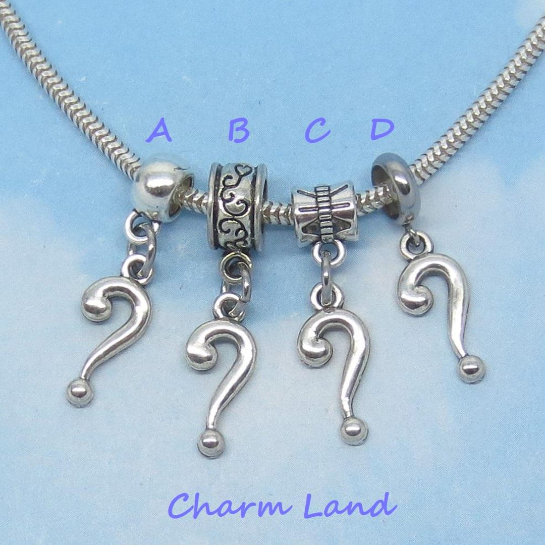 Silver Question Mark European Charm Bead Punctuation Mark - Etsy