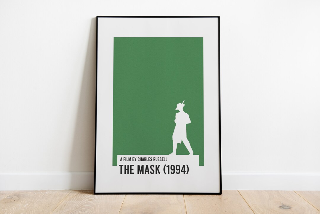 The Mask Poster Jim Carrey Minimalist Movie Print Yellow Suit Wall Art ...