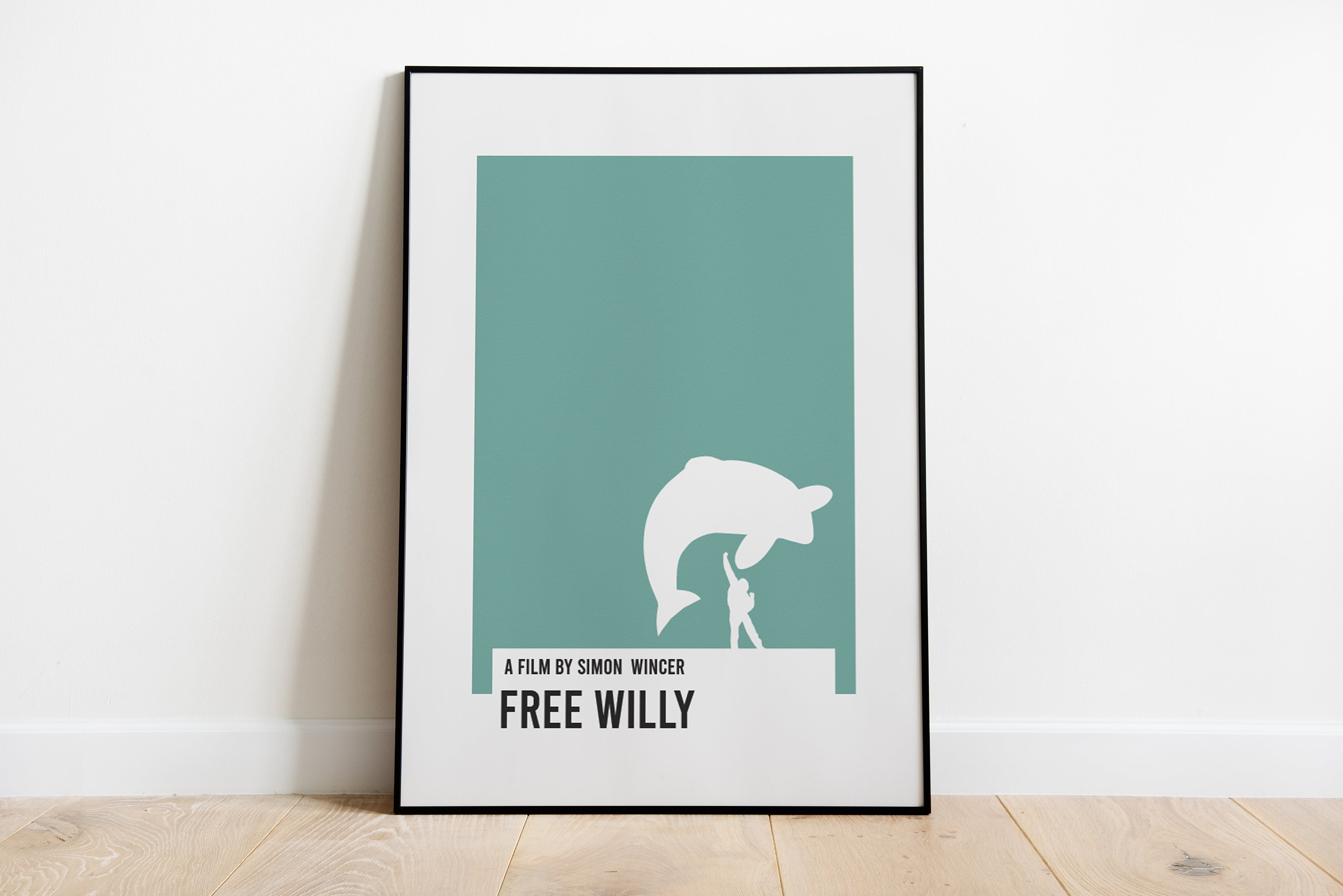 Free Willy Poster 90s Movie Print Minimalist Film Design Nostalgic ...