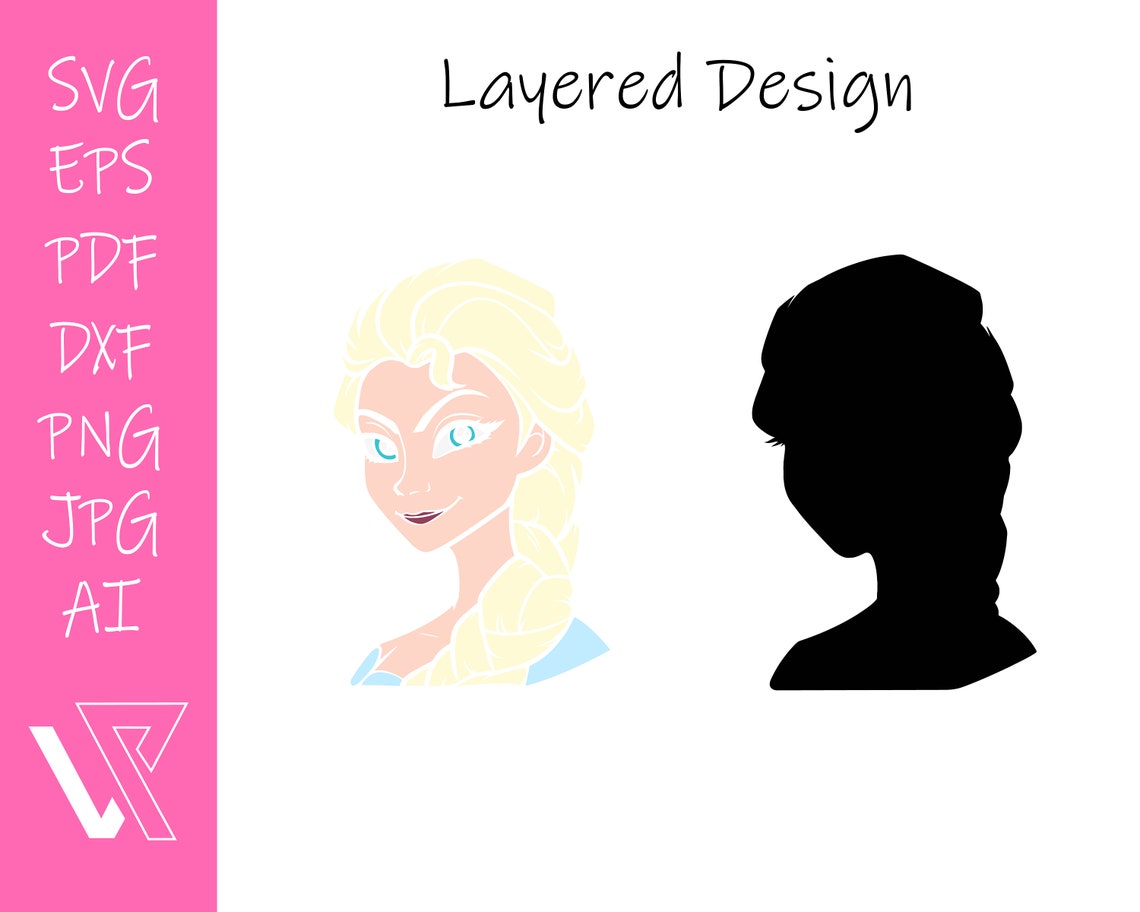 Elsa Princess Layered SVG Cricut Cut File Silhouette Vector Artwork ...