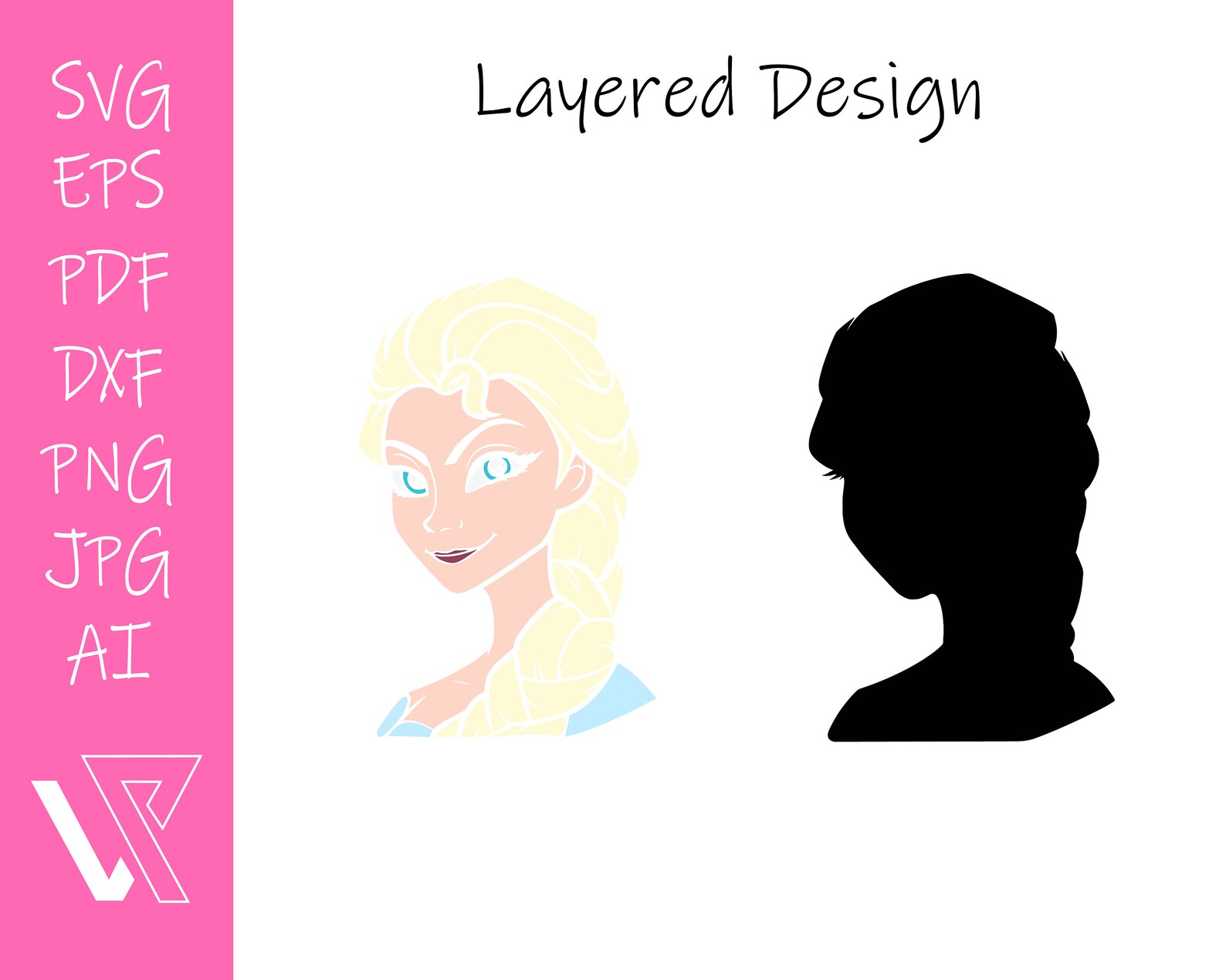 Elsa Princess Layered SVG Cricut Cut File Silhouette Vector Artwork ...