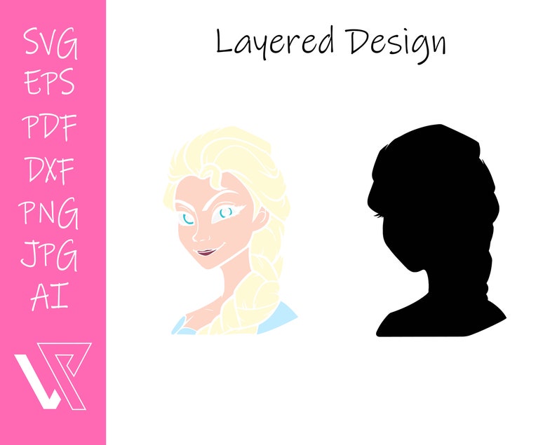 Elsa Princess Layered SVG Cricut Cut File Silhouette Vector Artwork ...