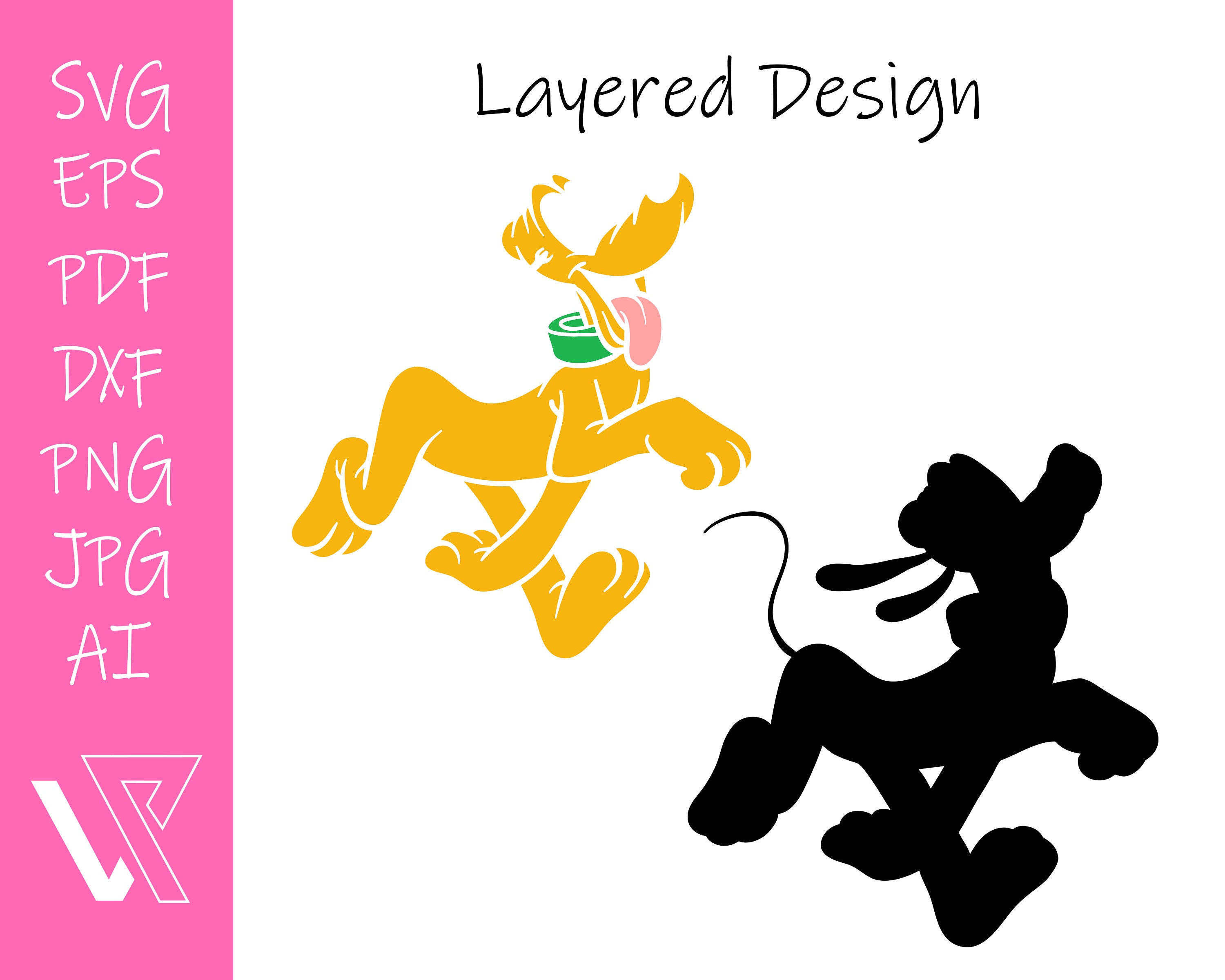 Pluto Layered SVG Cricut Cut File Silhouette Vector Artwork Instant ...