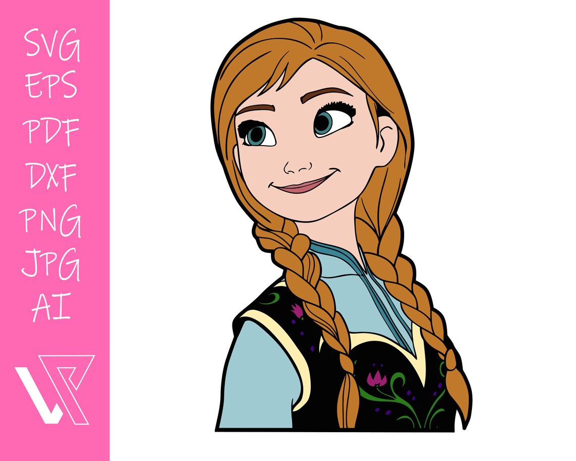 Anna Frozen Princess Layered SVG Cricut Cut File Silhouette Vector ...