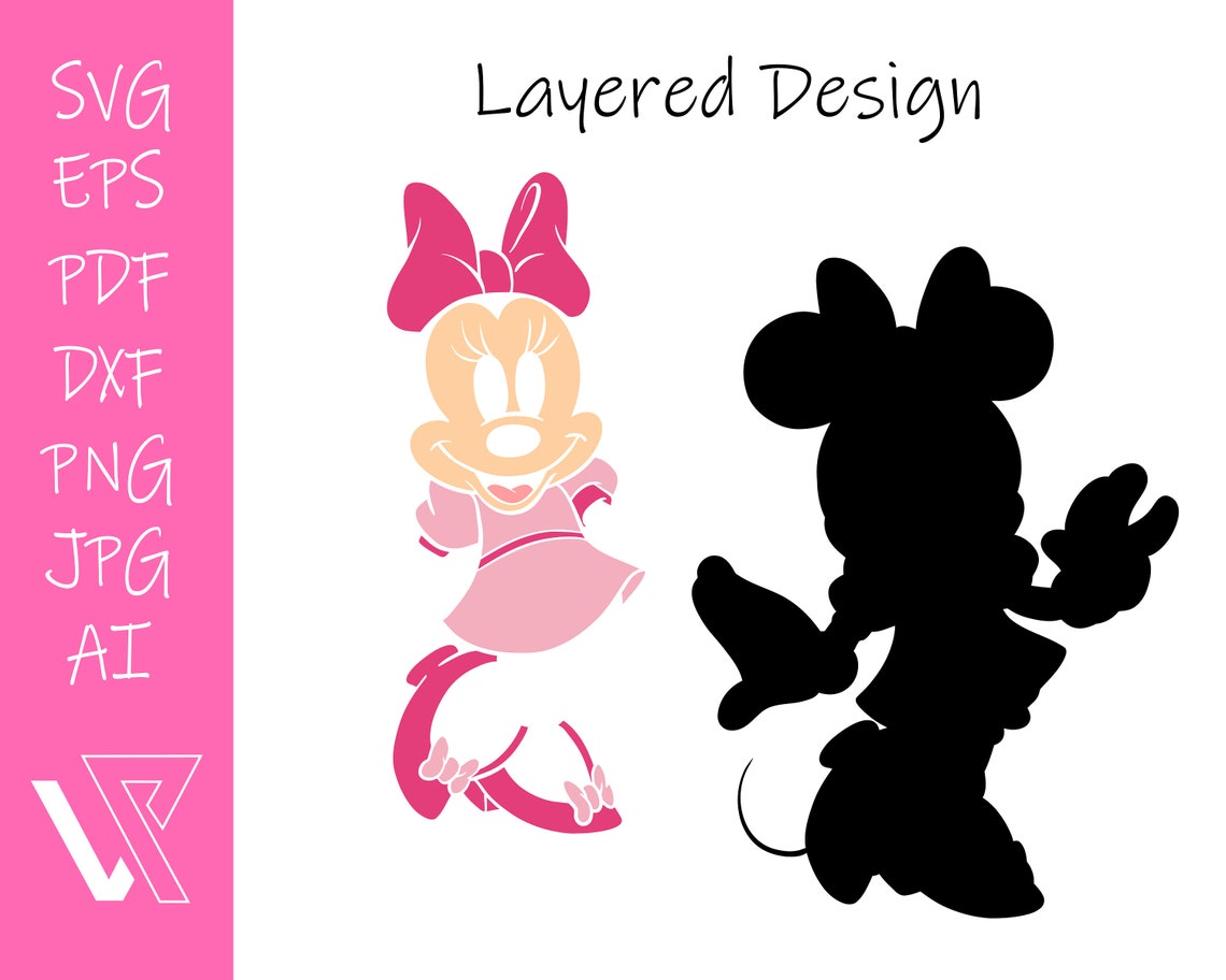 Minnie Mouse Layered Svg Cricut Cut File Silhouette Vector Artwork