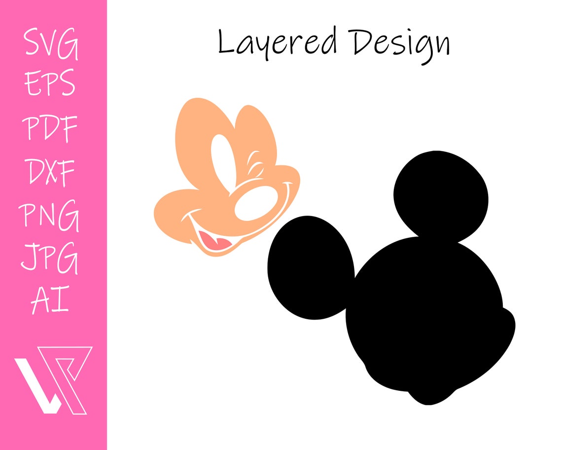 Mickey Mouse Layered SVG Cricut Cut File Silhouette Vector - Etsy