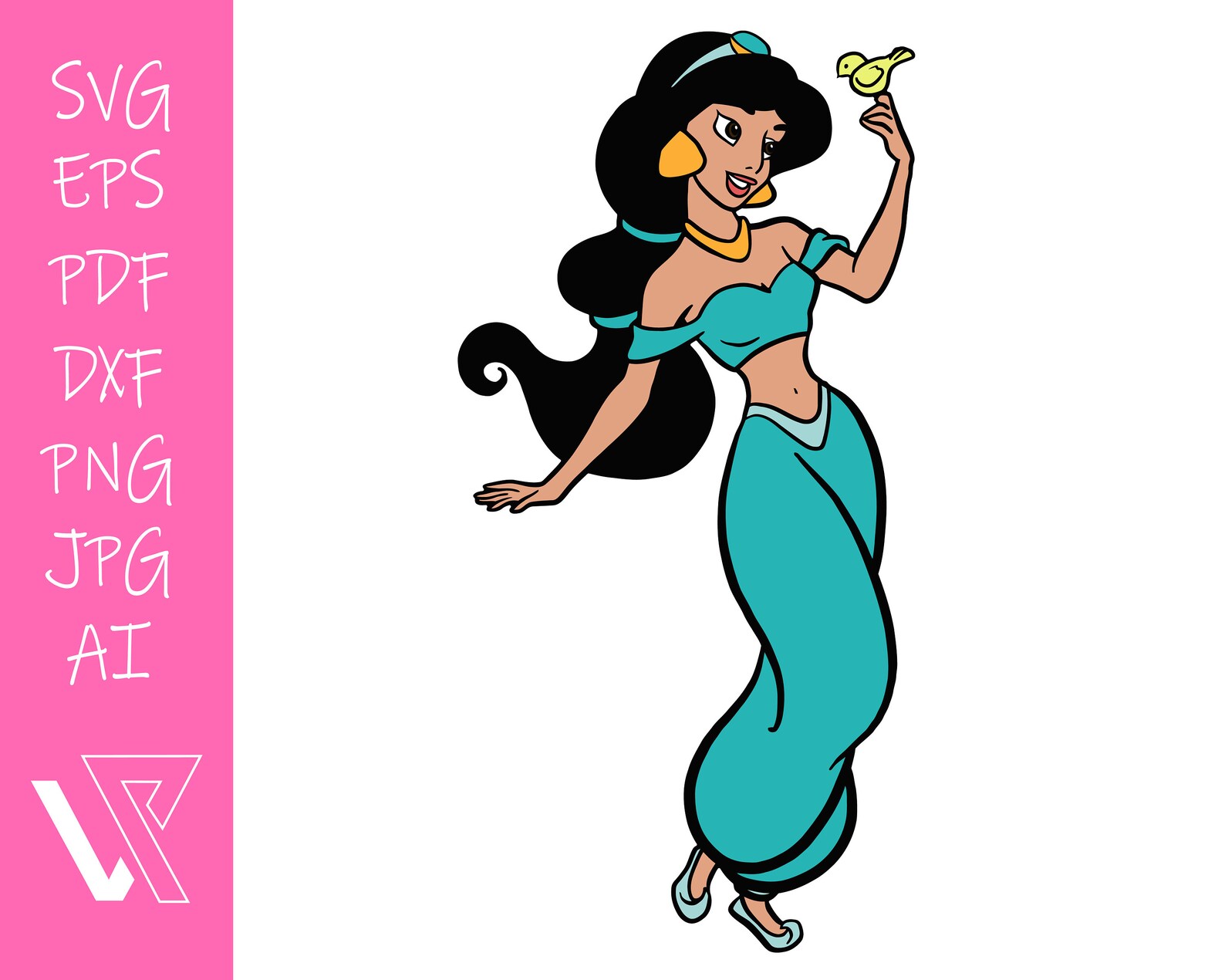 Jasmine Princess Layered SVG Cricut Cut File Silhouette Vector Artwork ...