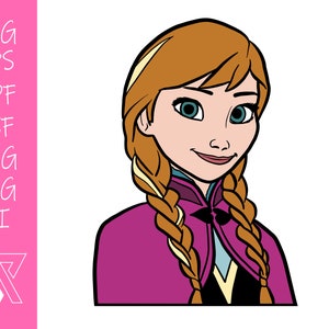 Anna Frozen Princess Layered SVG Cricut Cut File Silhouette Vector ...