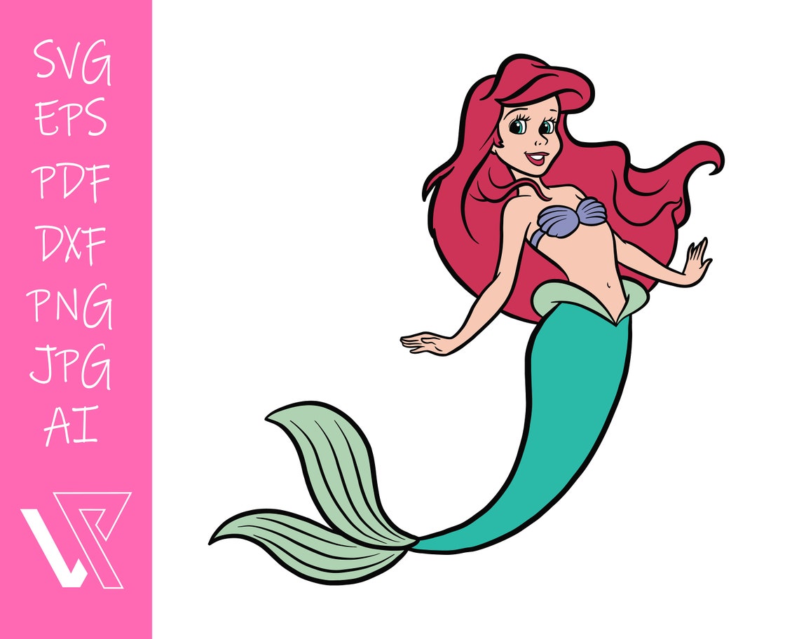 Ariel Little Mermaid Layered SVG Cricut Cut File Silhouette Vector ...