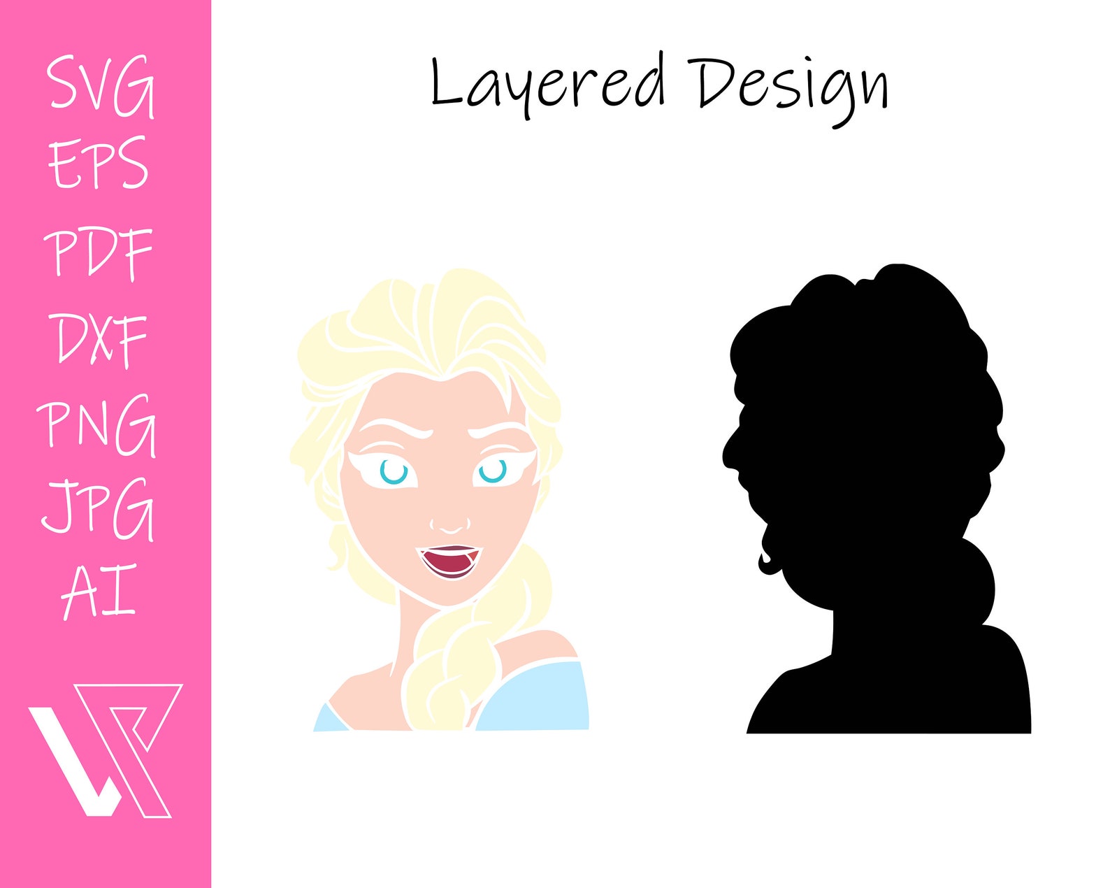 Elsa Princess Layered SVG Cricut Cut File Silhouette Vector Artwork ...