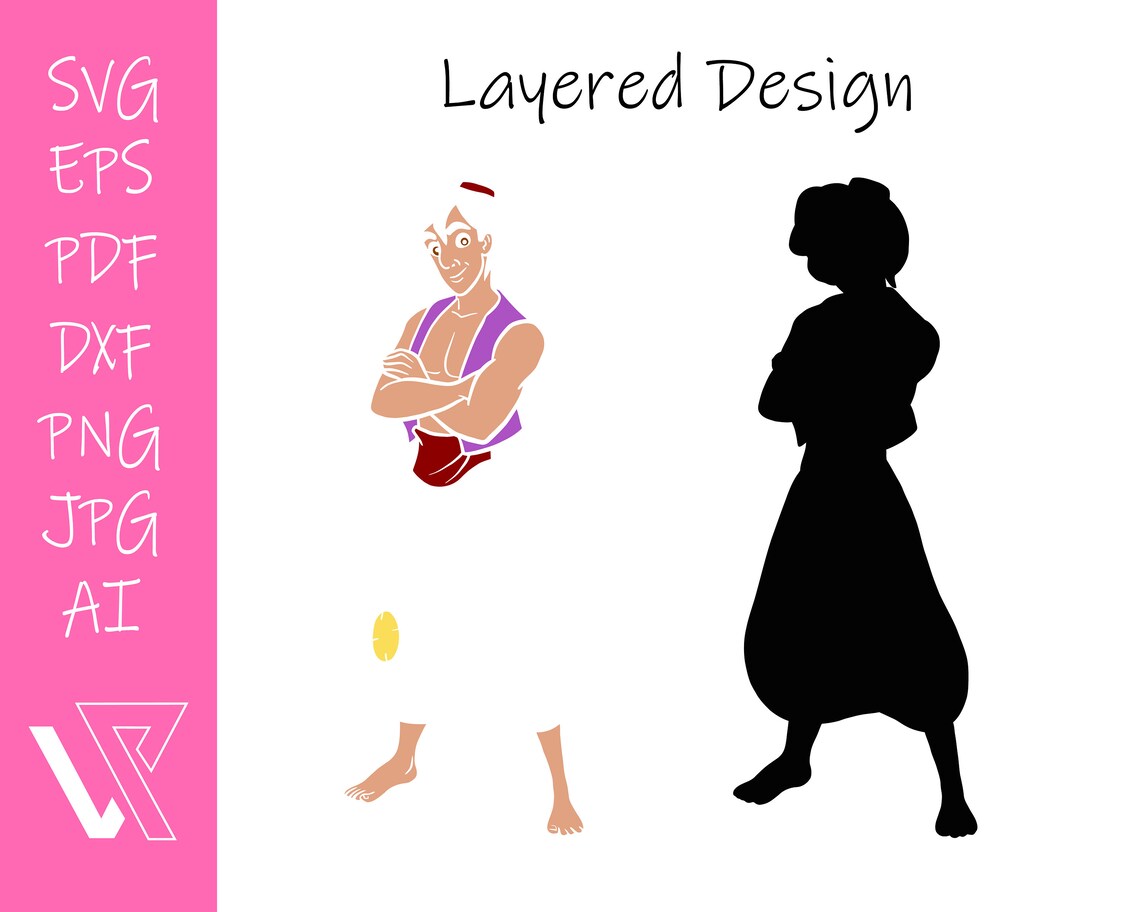 Aladdin Layered SVG Cricut Cut File Silhouette Vector Artwork Instant ...