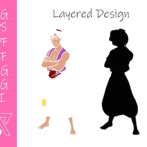 Aladdin Layered SVG Cricut Cut File Silhouette Vector Artwork Instant ...