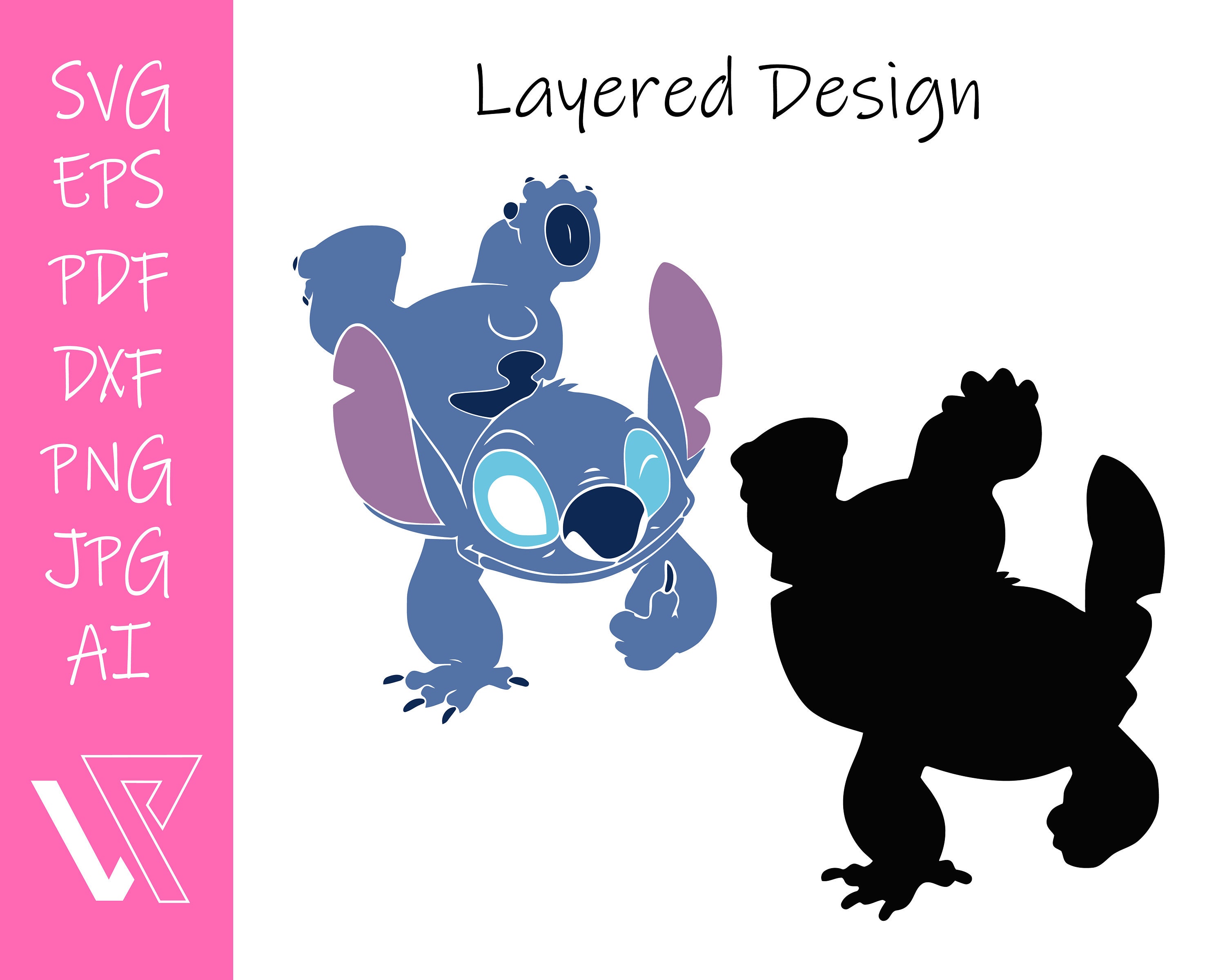 Stitch Layered SVG Cricut Cut File Silhouette Vector Artwork Instant ...