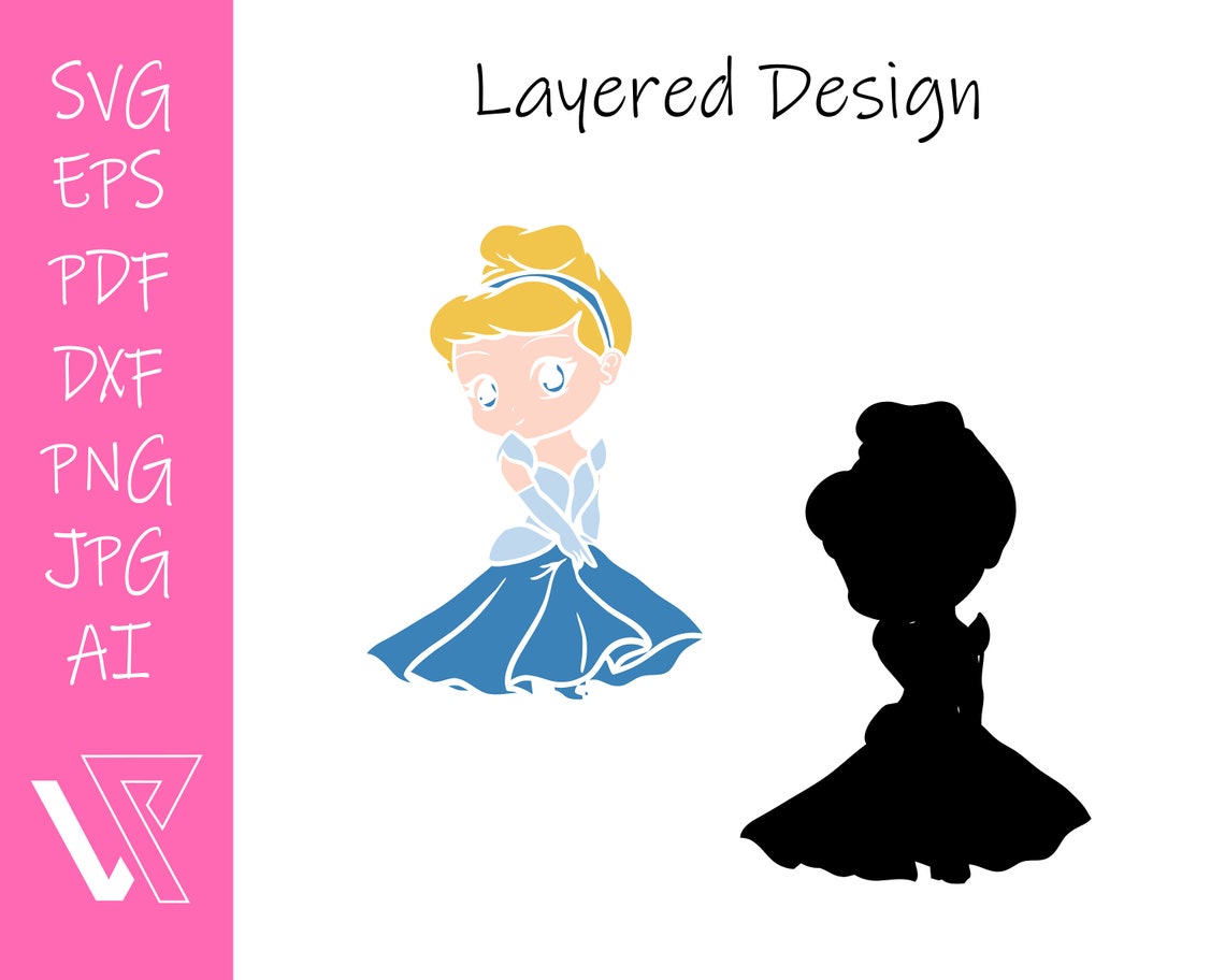 Cenicienta Chibi Princesa Capa SVG Cricut Cut File Silueta - Etsy México