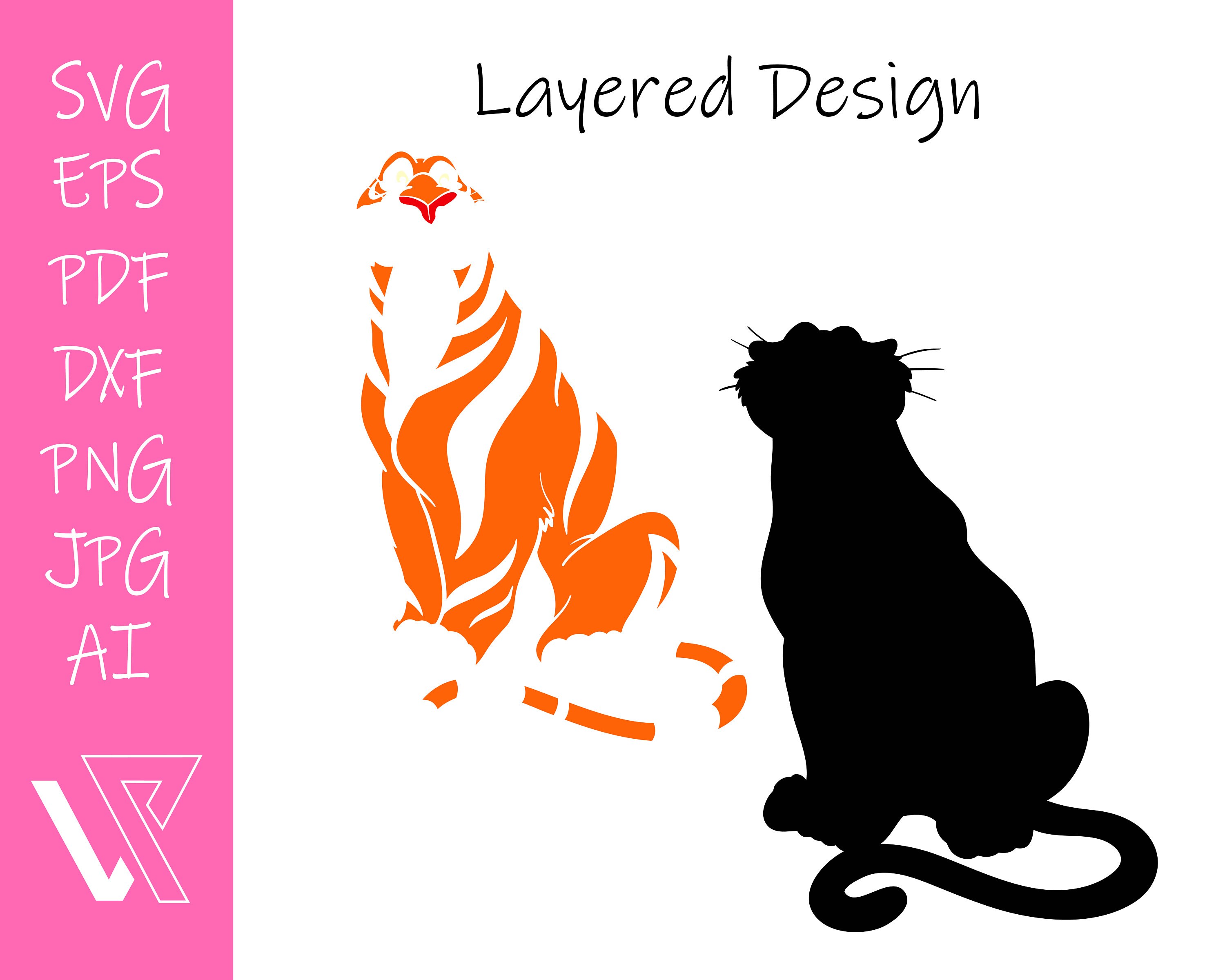 Rajah Tiger Aladdin Layered SVG Cricut Cut File Silhouette Vector ...