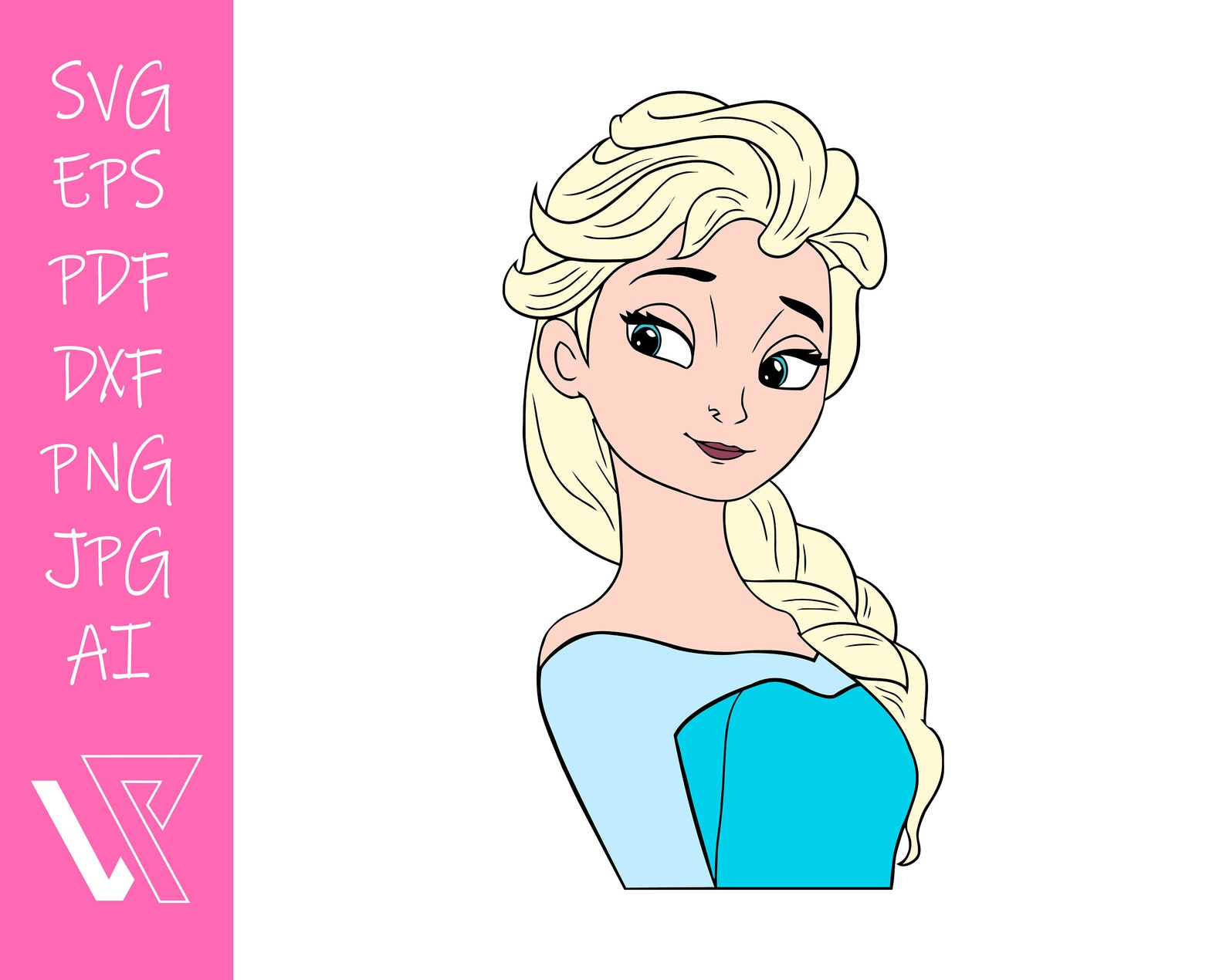 Elsa Princess Layered SVG Cricut Cut File Silhouette Vector Artwork ...