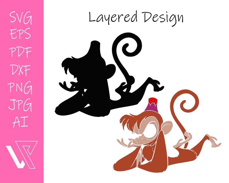 Abu Monkey Layered SVG Cricut Cut File Silhouette Vector Artwork ...