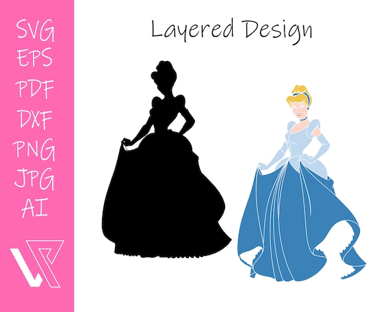 Silueta De Princesa Cenicienta Princesa Silueta Svg Clipart, Paquete