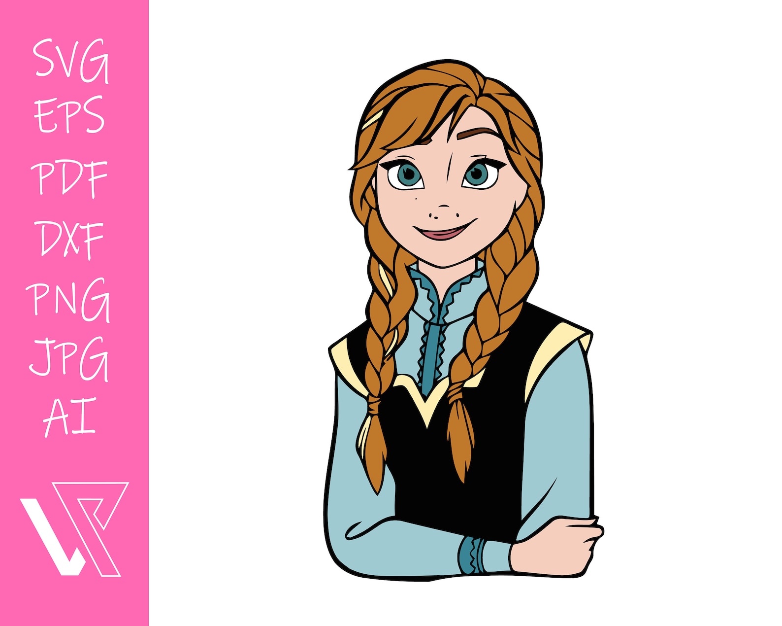 Anna Frozen Princess Layered SVG Cricut Cut File Silhouette Vector ...