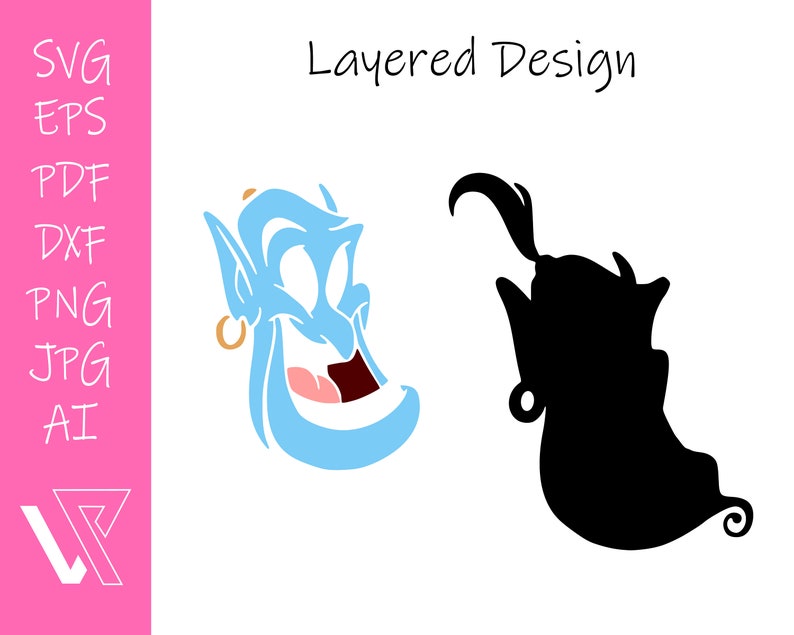 Genie Aladdin Layered SVG Cricut Cut File Silhouette Vector Artwork ...