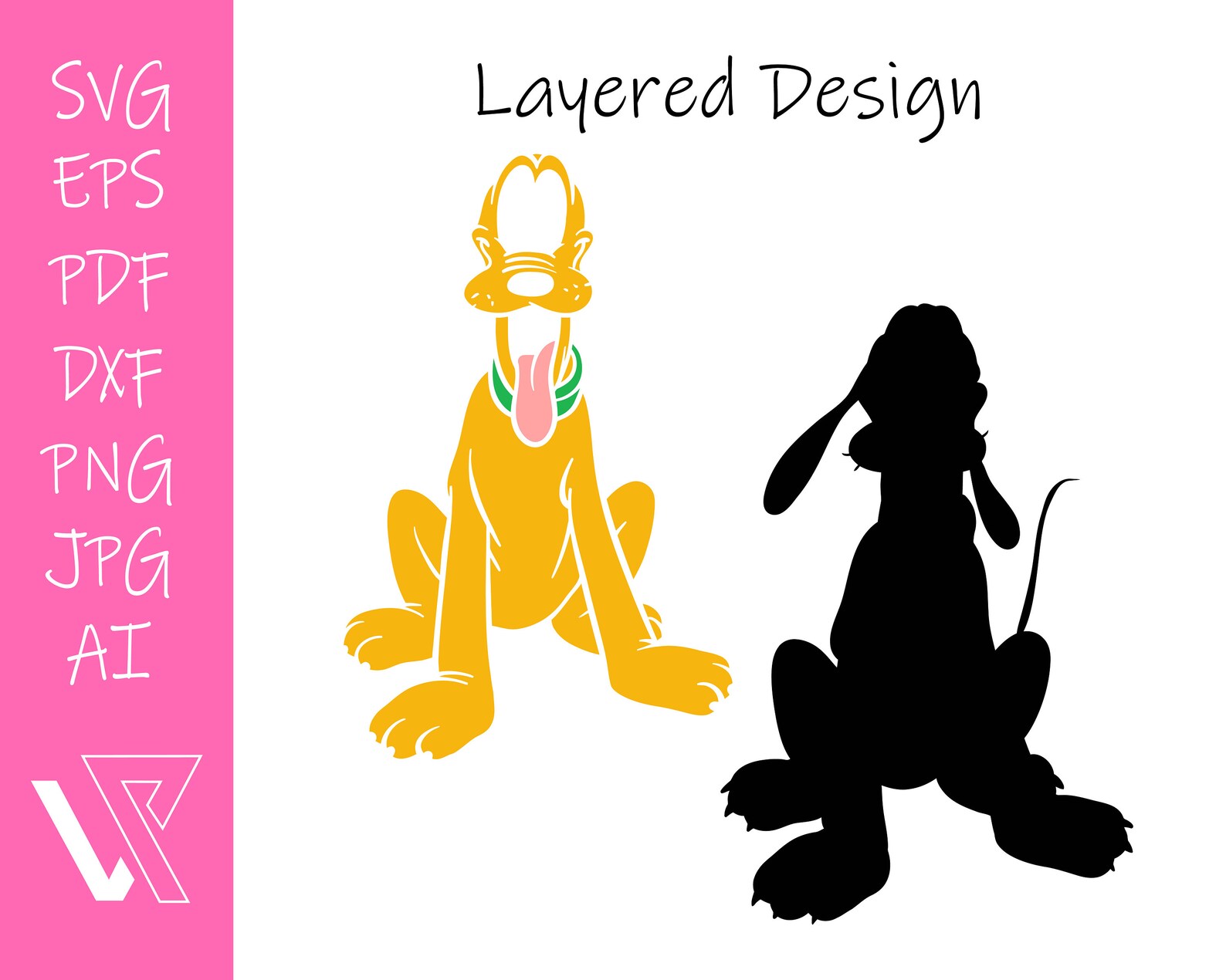 Pluto Layered SVG Cricut Cut File Silhouette Vector Artwork Instant ...