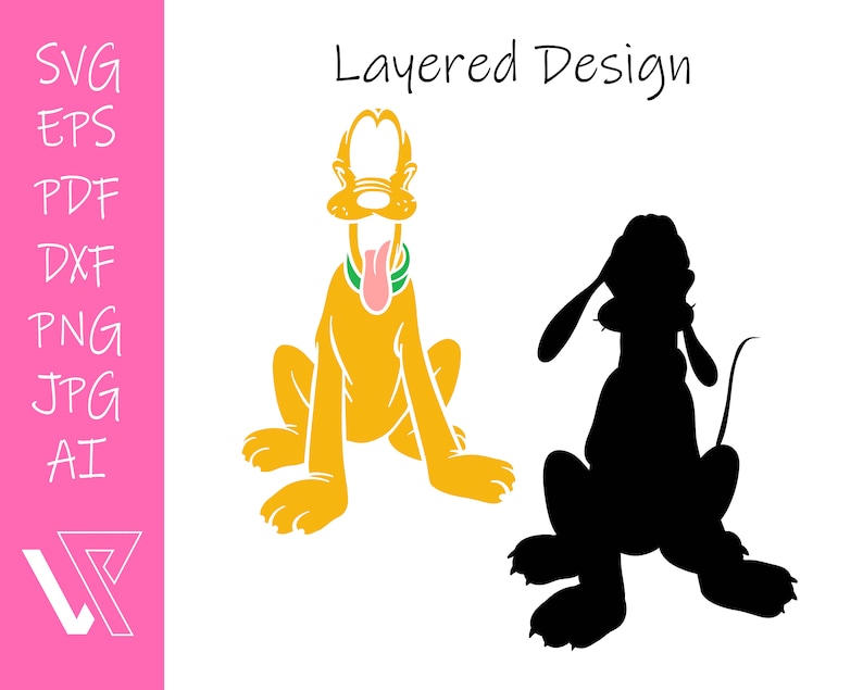Pluto Layered SVG Cricut Cut File Silhouette Vector Artwork Instant ...