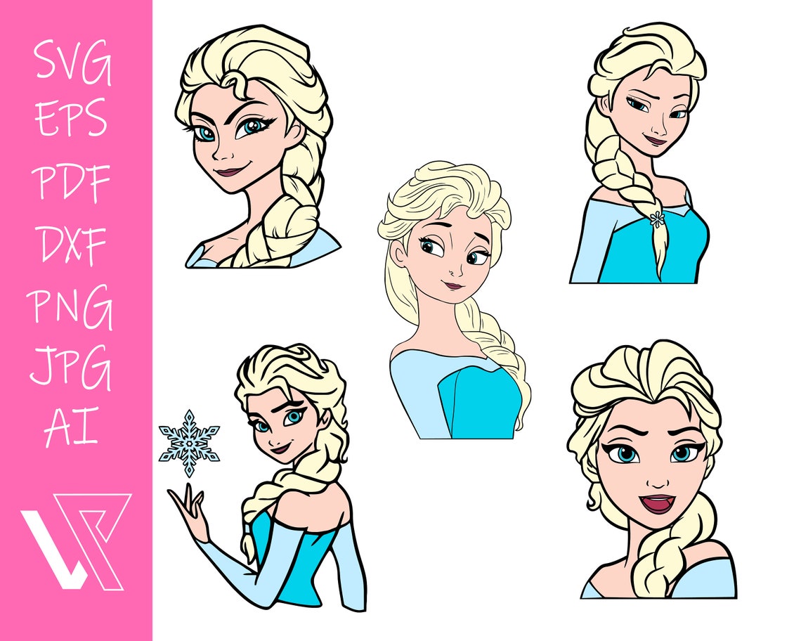 Elsa Princess Layered SVG Cricut Cut Datei Silhouette Vektor - Etsy.de