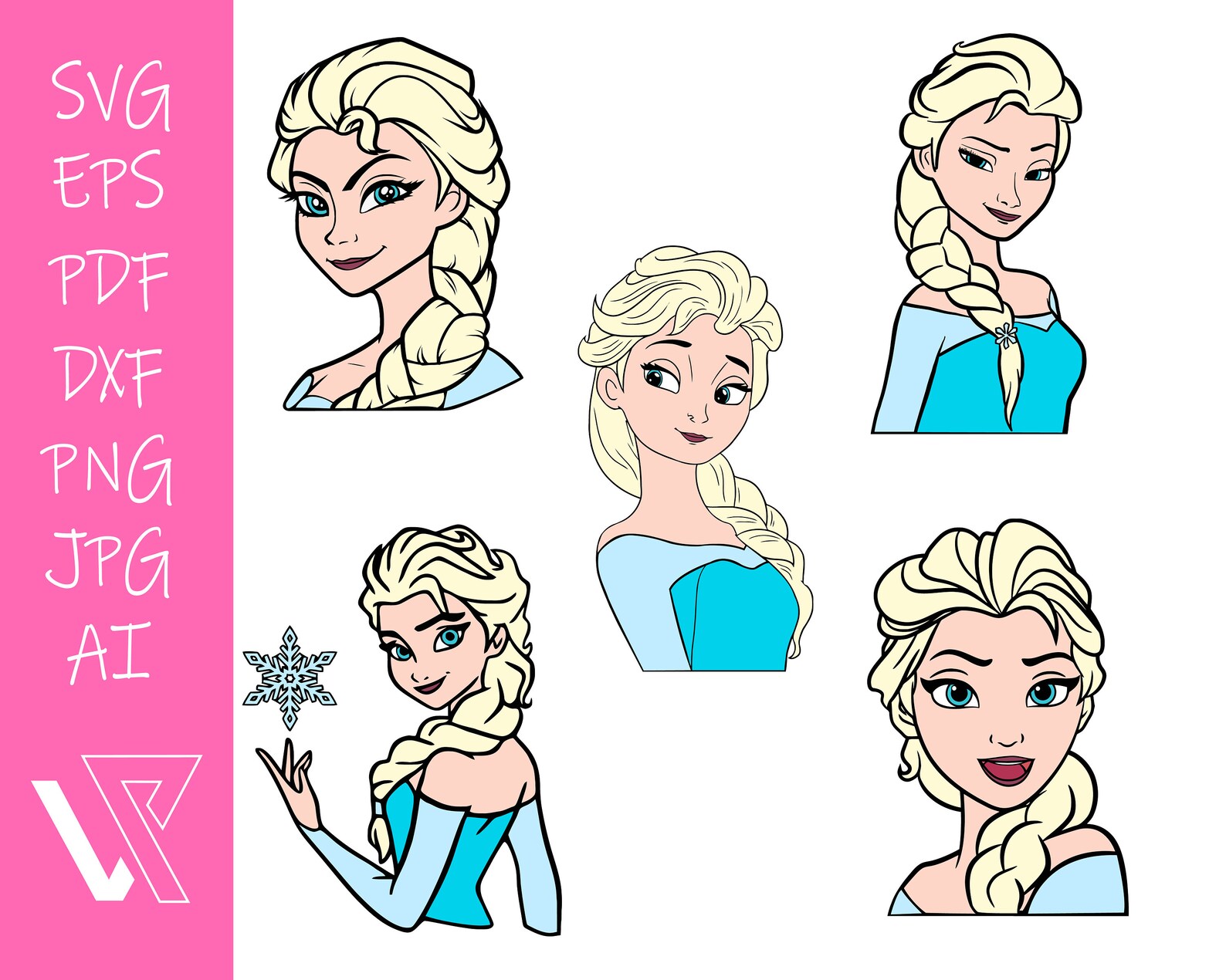 Elsa Princess Layered SVG Cricut Cut Datei Silhouette Vektor - Etsy.de