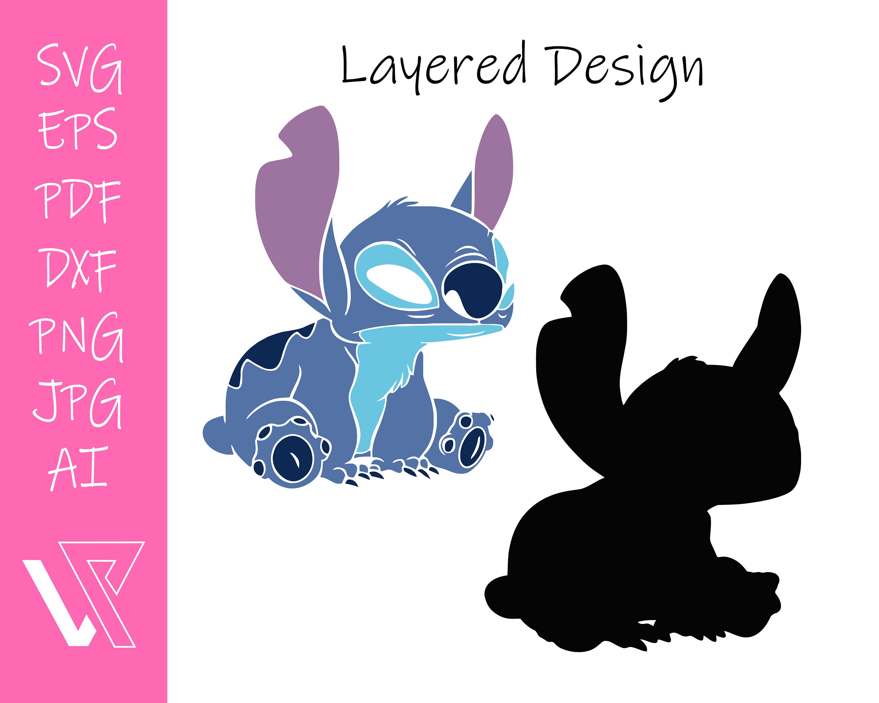 Stitch Layered SVG Cricut Cut File Silhouette Vector Artwork Instant ...