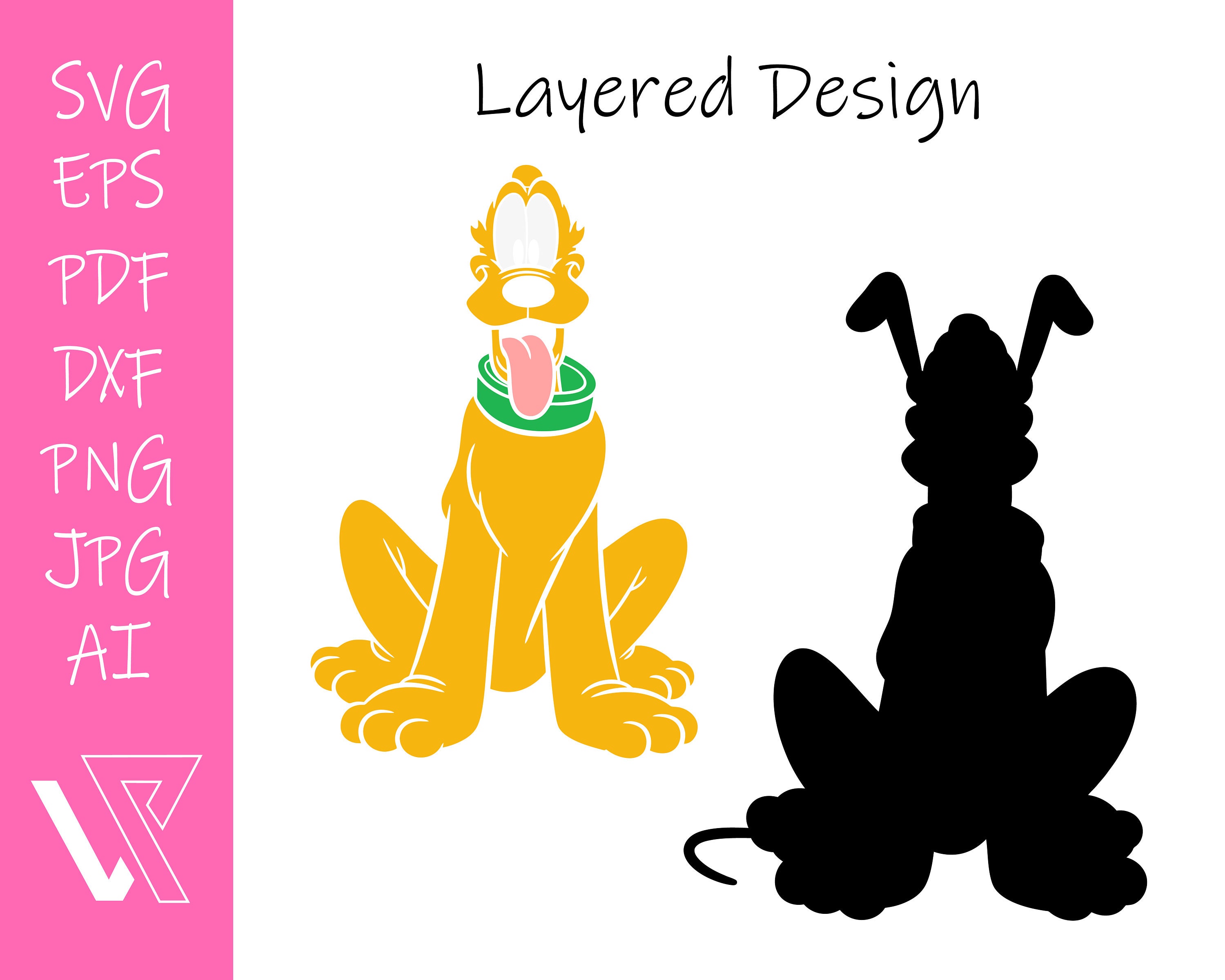 Pluto Layered SVG Cricut Cut File Silhouette Vector Artwork Instant ...