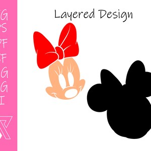 Minnie Mouse Layered SVG Cricut Cut File Silhouette Vector - Etsy
