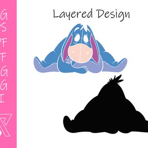 Eeyore Layered SVG Cricut Cut File Silhouette Vector Artwork Instant ...