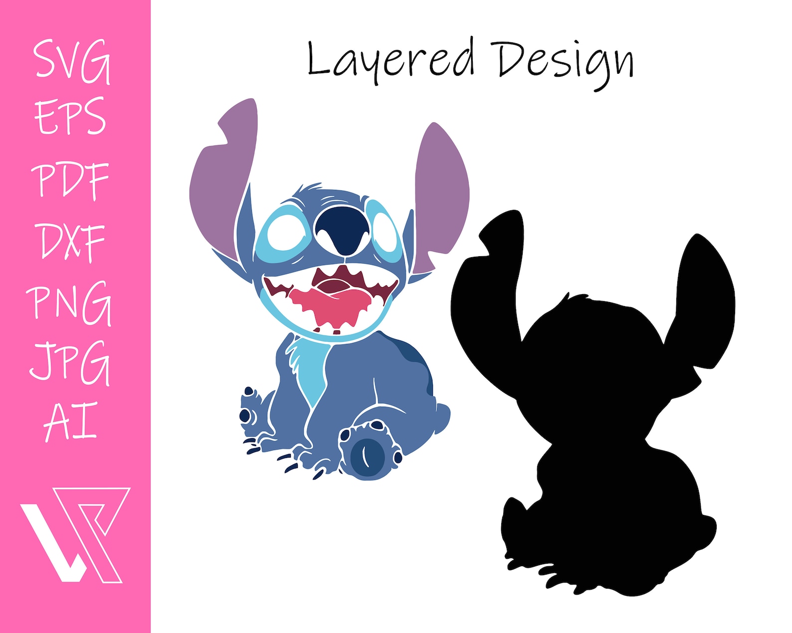 Stitch Layered SVG Cricut Cut File Silhouette Vector Artwork Instant ...
