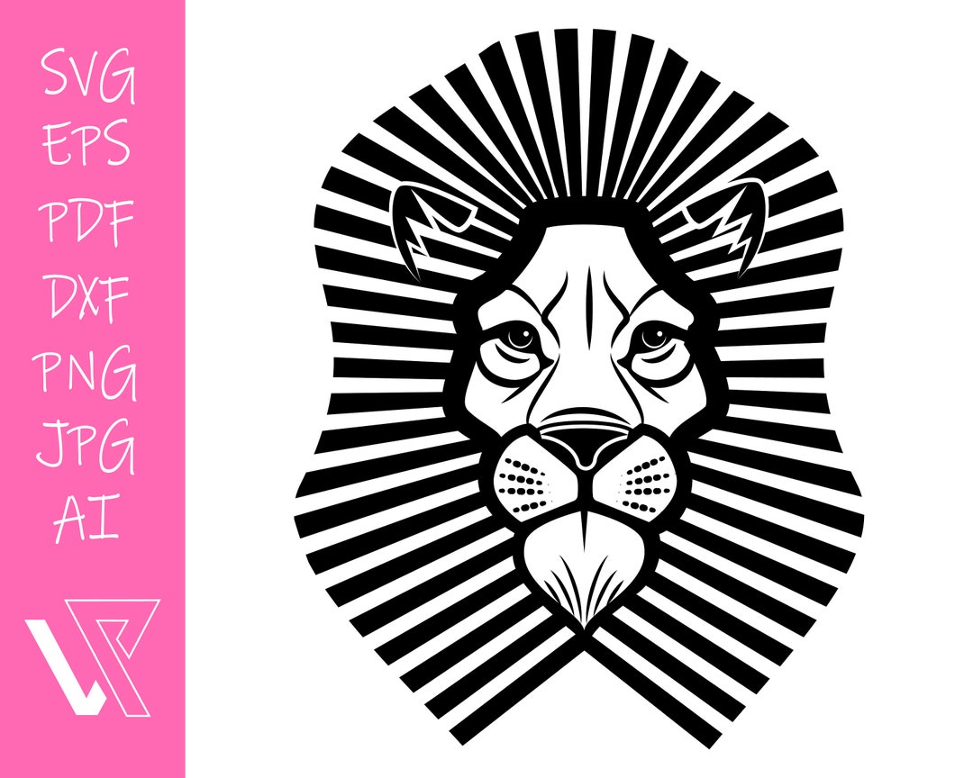 Lion Head Layered SVG Cricut Cut File Silhouette Vector Artwork Instant ...