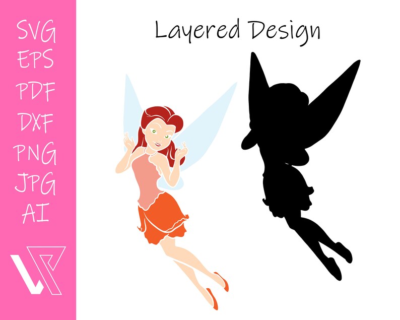 Rosetta Fairy, Tinkerbell Layered SVG Cricut Cut File Silhouette Vector ...