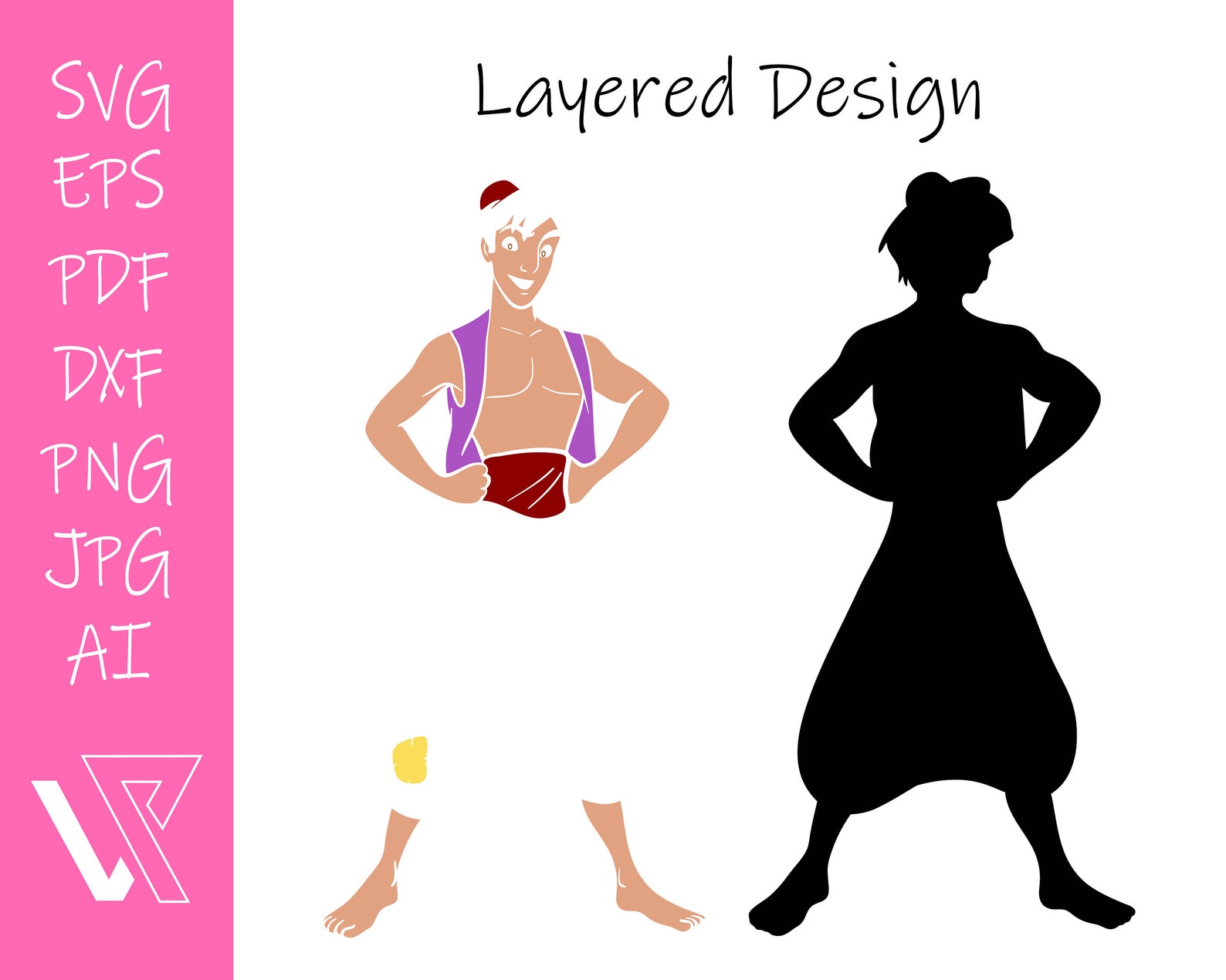 Aladdin Layered SVG Cricut Cut File Silhouette Vector Artwork - Etsy