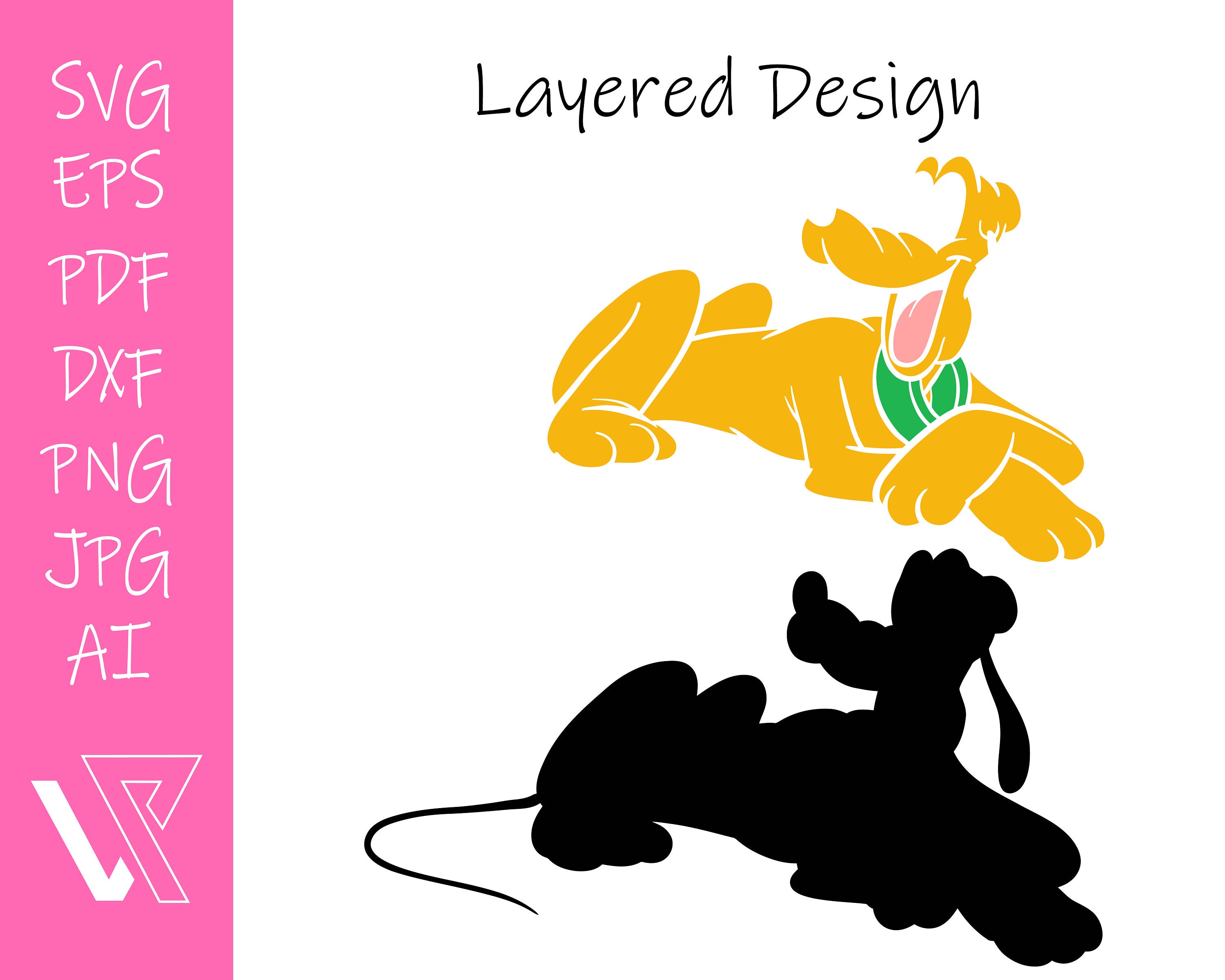 Pluto Layered SVG Cricut Cut File Silhouette Vector Artwork Instant ...