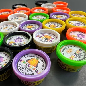 Personalized Halloween Play-doh Tag, Play Dough Halloween Gift Label ...