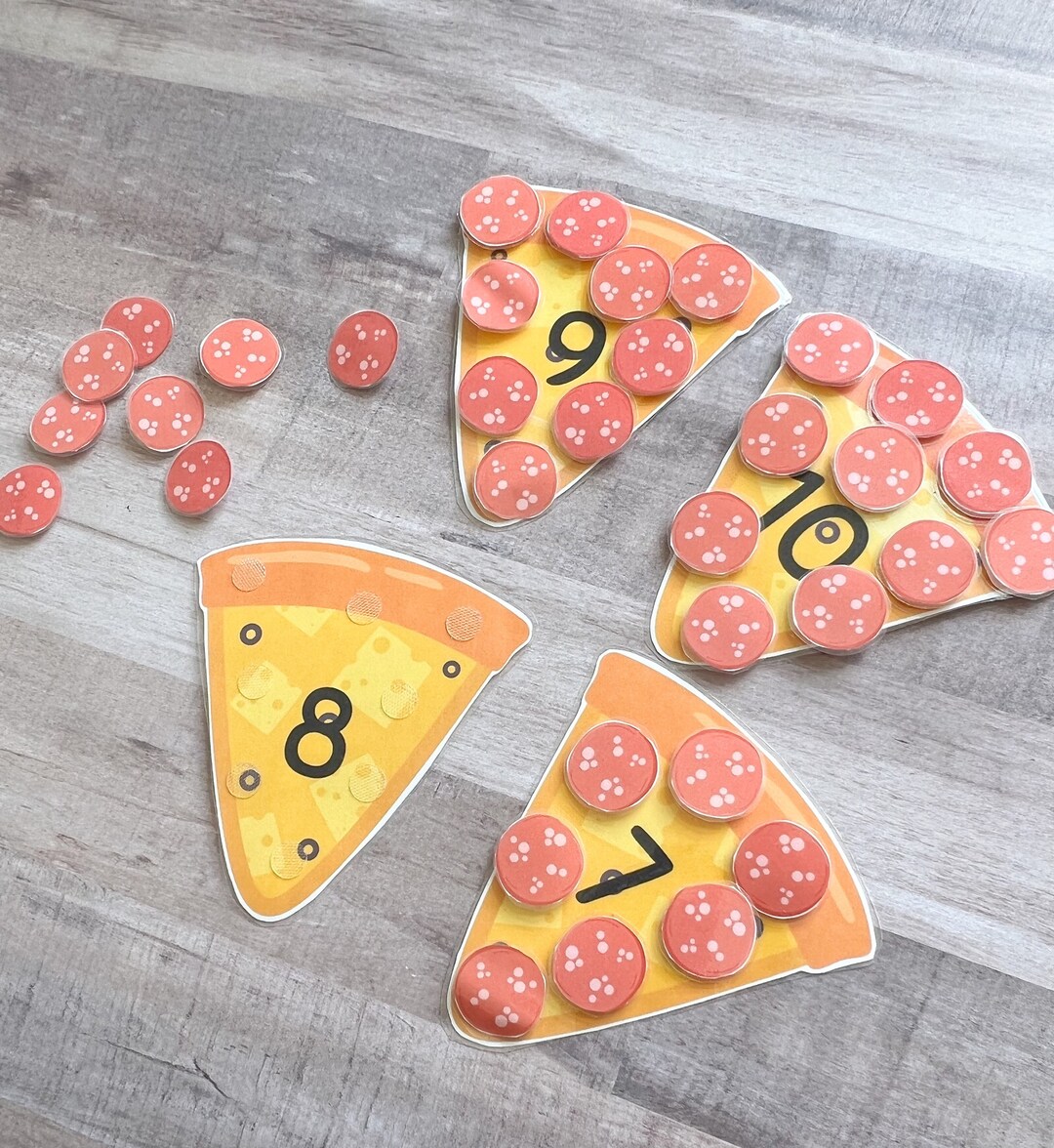 Number Matching Activity, Pizza Theme Preschool Counting, Pizza Number ...