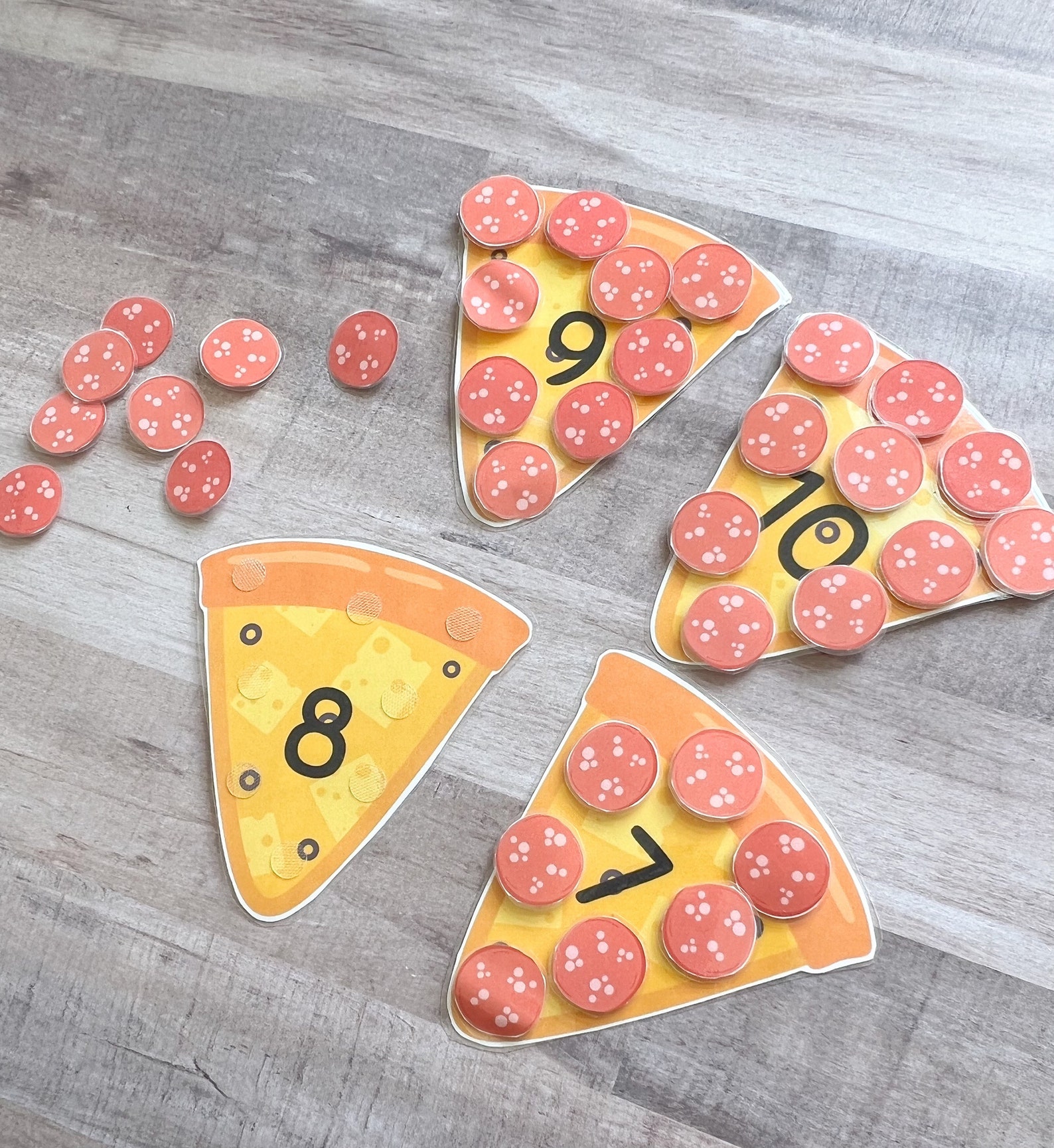 Number Matching Activity, Pizza Theme Preschool Counting, Pizza Number ...