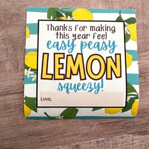 End of Year Thank You Gift Tag, Easy Peasy Lemon Teacher Gift Tag ...