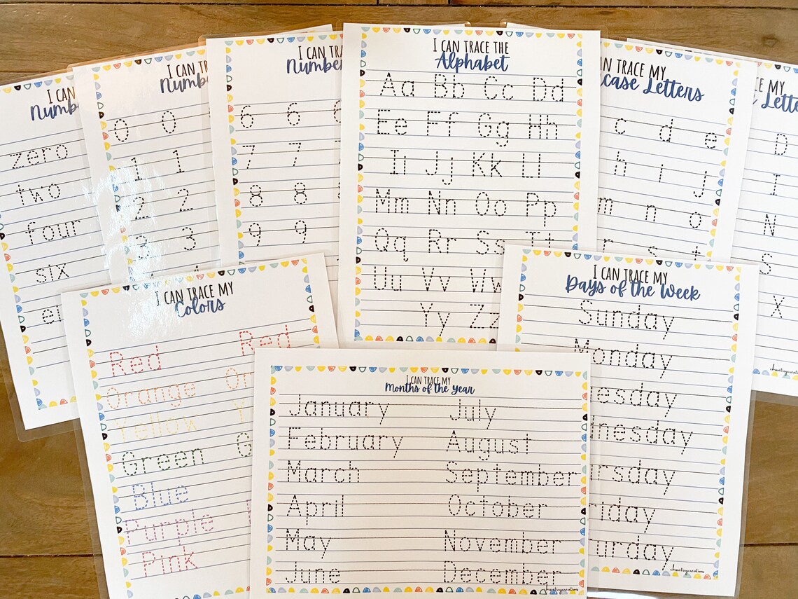 Preschool Tracing Bundle Tracing Numbers Alphabet Tracing - Etsy