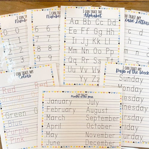 Preschool Tracing Bundle Tracing Numbers Alphabet Tracing - Etsy