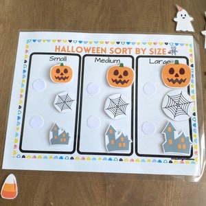 Halloween Sort by Size Worksheet, Preschool Size Activity, Size Sorting ...