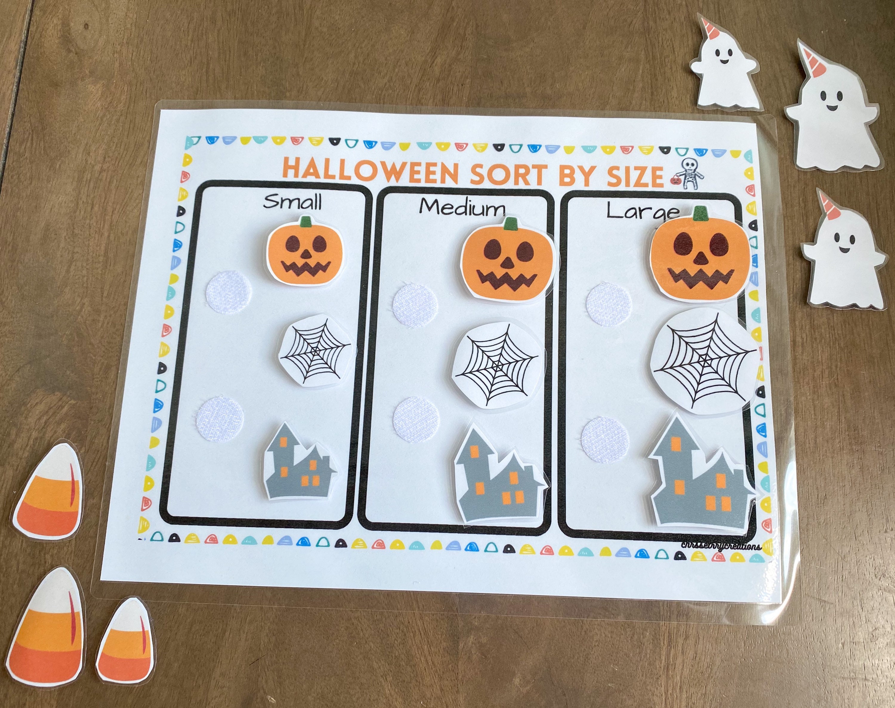 Halloween Sort by Size Worksheet, Preschool Size Activity, Size Sorting ...
